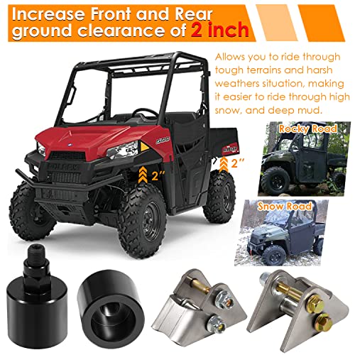 UTV 2'' TRUE CLEARANCE Full Lift Kit for Polaris Ranger 400/500/800 Crew Midsize 2010 2011 2012 2013 2014, 2'' Front and Rear Suspension for Polaris Ranger Lift Kit