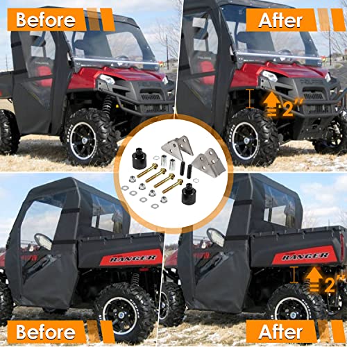 UTV 2'' TRUE CLEARANCE Full Lift Kit for Polaris Ranger 400/500/800 Crew Midsize 2010 2011 2012 2013 2014, 2'' Front and Rear Suspension for Polaris Ranger Lift Kit