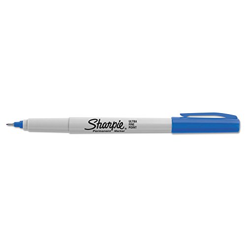 Sharpie 37003 Permanent Markers Ultra Fine Point Blue Dozen