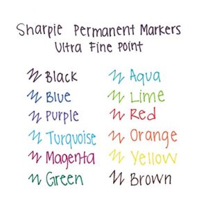 Sharpie 37003 Permanent Markers Ultra Fine Point Blue Dozen