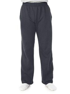 fruit of the loom men’s fleece sweatpants, charcoal heather, xxx-large