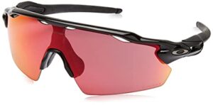 oakley men’s oo9211 radar ev pitch rectangular sunglasses, polished black/prizm field, 38 mm