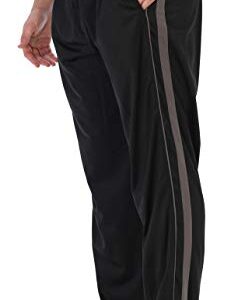 Gioberti Mens Athletic Track Pants, Black Charcoal, Large