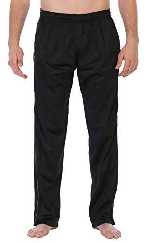 Gioberti Mens Athletic Track Pants, Black Charcoal, Large