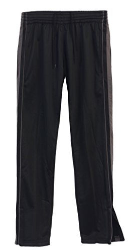 Gioberti Mens Athletic Track Pants, Black Charcoal, Large