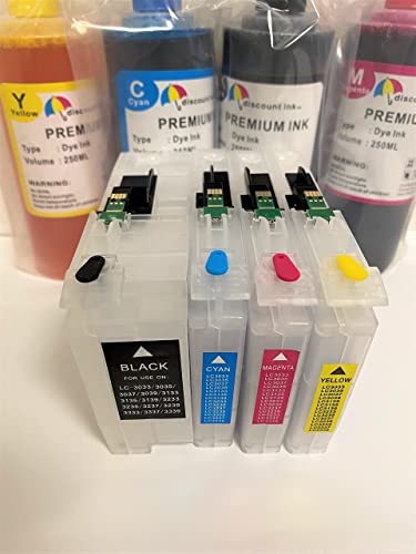 Inkpro Empty Refillable Cartridges Plus Refill Ink Compatible Replacement for Brother LC3035 3035 LC3033 3033 MFC-J995DW MFC-J995DWXL MFC-J815DW MFC-J805DW MFC-J805DW Printer