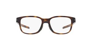 oakley men’s ox8114 latch ss square prescription eyeglass frames, polished brown tortoise/demo lens, 52 mm