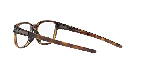 Oakley Men's OX8114 Latch Ss Square Prescription Eyeglass Frames, Polished Brown Tortoise/Demo Lens, 52 mm