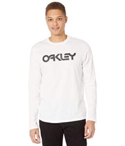 oakley mens mark ii l/s tee t shirt, white/black, large us