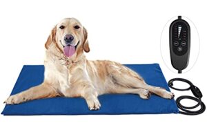 pet heating pad for dogs & cats, [2022 extra large design] adjustable warming mat 4 timers with auto shut off, [overheat protection & ip67 waterproof] self heated bed blanket for puppies (l(24wx35l))