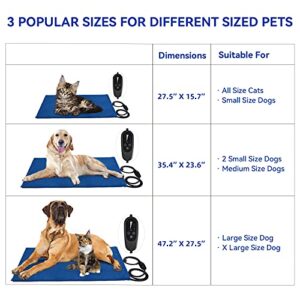 Pet Heating Pad for Dogs & Cats, [2022 Extra Large Design] Adjustable Warming Mat 4 Timers with Auto Shut Off, [Overheat Protection & IP67 Waterproof] Self Heated Bed Blanket for Puppies (L(24Wx35L))