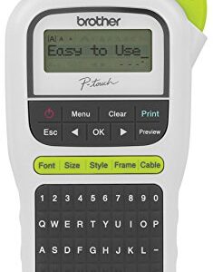 Brother P-touch, PTH110, Easy Portable Label Maker, Lightweight, QWERTY Keyboard, One-Touch Keys, White (Renewed)