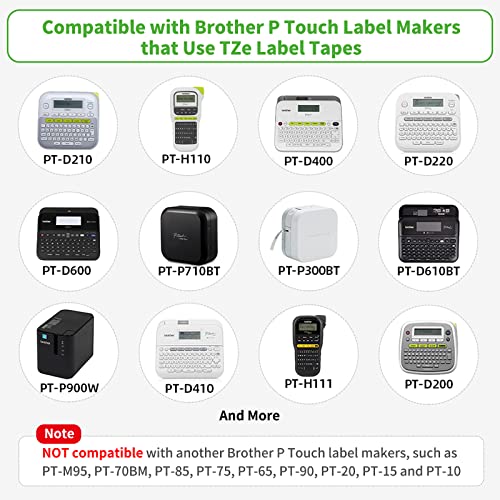 Labelife Replacement for Brother P Touch TZe Label Tape 12mm 0.47 Inch Laminated Black on White TZ Tape TZe-231 TZe231 for Brother Ptouch Label Maker PT-D200 PT-D210 PT-D220 PT-H110, 1/2 Inch, 3-Pack