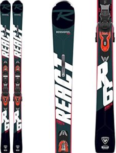 rossignol react 6 compact mens skis 163 w/xpress 11 gw bindings black hot red