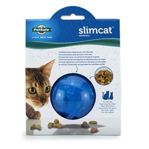 PetSafe SlimCat Meal-Dispensing Cat Toy, Great for Food or Treats, Blue, for All Breed Sizes