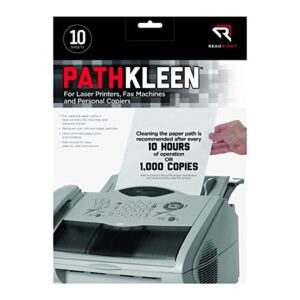 read right pathkleen laser printer cleaning sheets, 8.5 x 11 inches sheets, 10 sheets per package (rr1237)