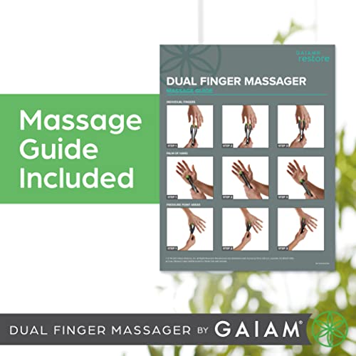 Gaiam Finger Massager Dual-Sided Hand Massage Roller Tool for Circulation, Stress, Arthritis and Hand Pain Relief