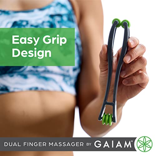 Gaiam Finger Massager Dual-Sided Hand Massage Roller Tool for Circulation, Stress, Arthritis and Hand Pain Relief