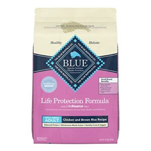 blue buffalo life protection formula natural adult small breed dry dog food, chicken and brown rice 15-lb