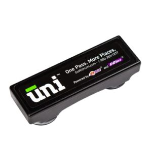 uni 19-state portable toll pass, blends into windshield (black)