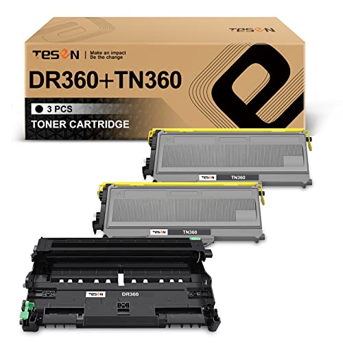 TESEN DR360 TN360 Compatible Drum and Toner Replacement for Brother DR360 TN360 (1Drum + 2Toner) Work with DCP-7030, DCP-7040, HL-2140, HL-2170W, MFC-7340, MFC-7345N, MFC-7440N, MFC-7840W Series