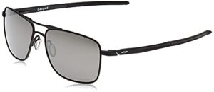 oakley men’s oo6038 gauge 6 titanium square sunglasses, powder coal/prizm black, 57 mm