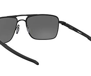 Oakley Men's OO6038 Gauge 6 Titanium Square Sunglasses, Powder Coal/Prizm Black, 57 mm