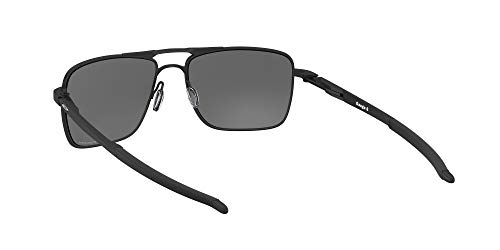 Oakley Men's OO6038 Gauge 6 Titanium Square Sunglasses, Powder Coal/Prizm Black, 57 mm