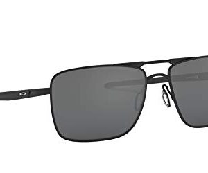 Oakley Men's OO6038 Gauge 6 Titanium Square Sunglasses, Powder Coal/Prizm Black, 57 mm