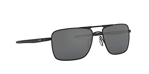 Oakley Men's OO6038 Gauge 6 Titanium Square Sunglasses, Powder Coal/Prizm Black, 57 mm