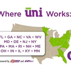 Uni Prepaid Portable Toll Pass, Automatic Payment for Nonstop Travel Through 19 States