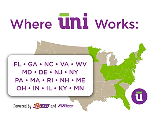 Uni Prepaid Portable Toll Pass, Automatic Payment for Nonstop Travel Through 19 States