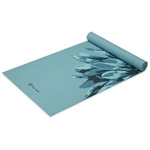 gaiam yoga mat classic print non slip exercise & fitness mat for all types of yoga, pilates & floor workouts, vibrant flourish, 4mm