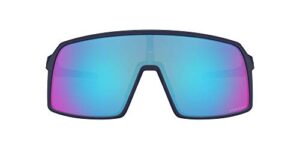 oakley men’s oo9406a sutro low bridge fit rectangular sunglasses, matte navy/prizm sapphire, 37 mm