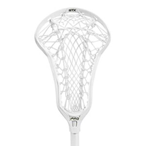 STX Lacrosse Crux Pro Complete Stick with Crux Mesh 2.0 Pocket and Comp-10 Handle, White