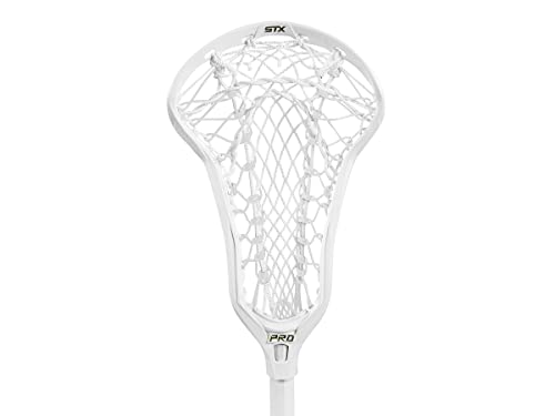 STX Lacrosse Crux Pro Complete Stick with Crux Mesh 2.0 Pocket and Comp-10 Handle, White