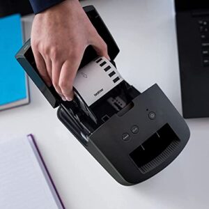 Brother QL-600 Economic Desktop Label Printer, Black - Wired USB Connectivity - up to 2.4" Wide, 300 x 600 dpi, 44Labels Per Minute, Automatic Cutter Label Maker for Home and Office