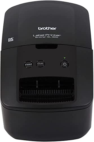 Brother QL-600 Economic Desktop Label Printer, Black - Wired USB Connectivity - up to 2.4" Wide, 300 x 600 dpi, 44Labels Per Minute, Automatic Cutter Label Maker for Home and Office