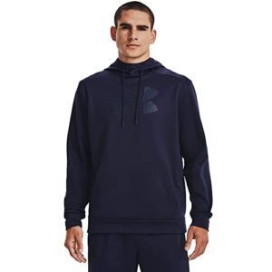 under armour mens big logo armourfleece hoodie , (410) midnight navy / academy / black , small