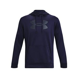 Under Armour Mens Big Logo ArmourFleece Hoodie , (410) Midnight Navy / Academy / Black , Small