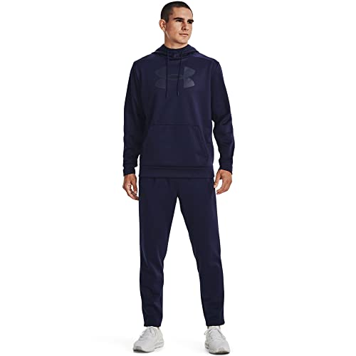 Under Armour Mens Big Logo ArmourFleece Hoodie , (410) Midnight Navy / Academy / Black , Small