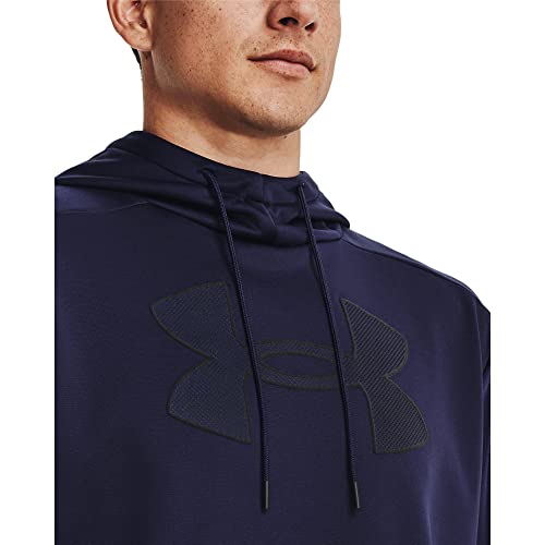 Under Armour Mens Big Logo ArmourFleece Hoodie , (410) Midnight Navy / Academy / Black , Small