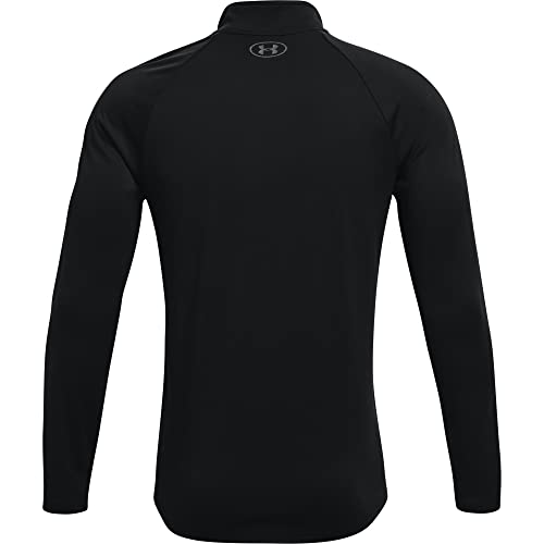 Under Armour Men's Tech 2.0 1/2 Zip-Up Long Sleeve T-Shirt , Black (001)/Charcoal , Large