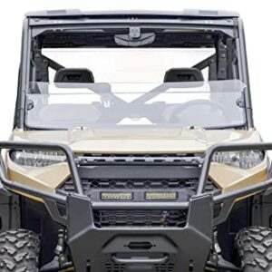 SAUTVS Front Mesh Grill for Ranger XP 1000 18-23, Waterproof Black Mesh Grille with LED Light Bar for Polaris Ranger XP 1000 2018-2023 Accessories (1PCS)