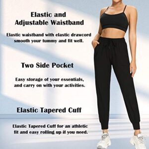 FULLSOFT Sweatpants for Women-Womens Joggers with Pockets Lounge Pants for Yoga Workout Running Black