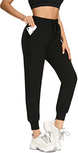 FULLSOFT Sweatpants for Women-Womens Joggers with Pockets Lounge Pants for Yoga Workout Running Black