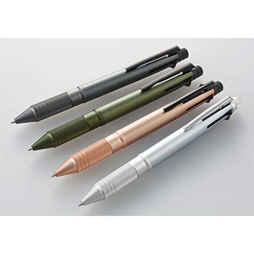 uni Jetstream 4&1 Metal Edition, 0.5mm Ballpoint Pen (Black, Red, Blue, Green) and 0.5mm Mechanical Pencil, Dark Green (MSXE52000A05.7) (MSXE5200A5.7)