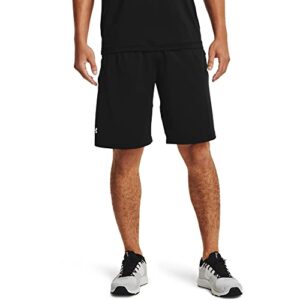 under armour men’s raid 2.0 workout gym shorts , black (001)/white , x-large