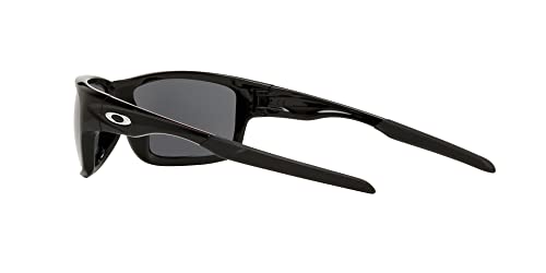 Oakley Men's OO9225 Polarized Rectangular Sunglasses, Polished Black, 60mm