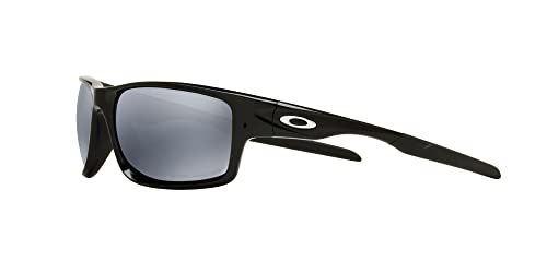 Oakley Men's OO9225 Polarized Rectangular Sunglasses, Polished Black, 60mm